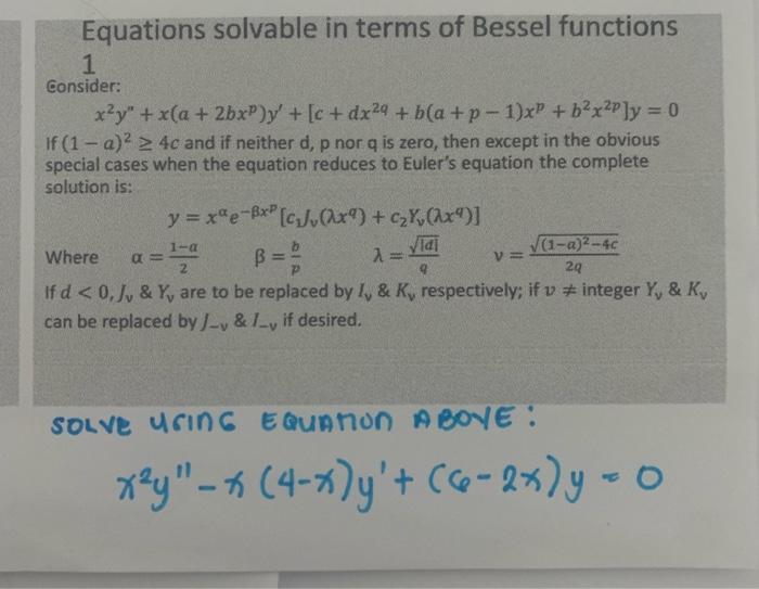 Solved Modified Bessel Functions & Equation Solvable with | Chegg.com