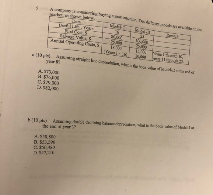 Solved A company is considering buying a new machine. Two | Chegg.com
