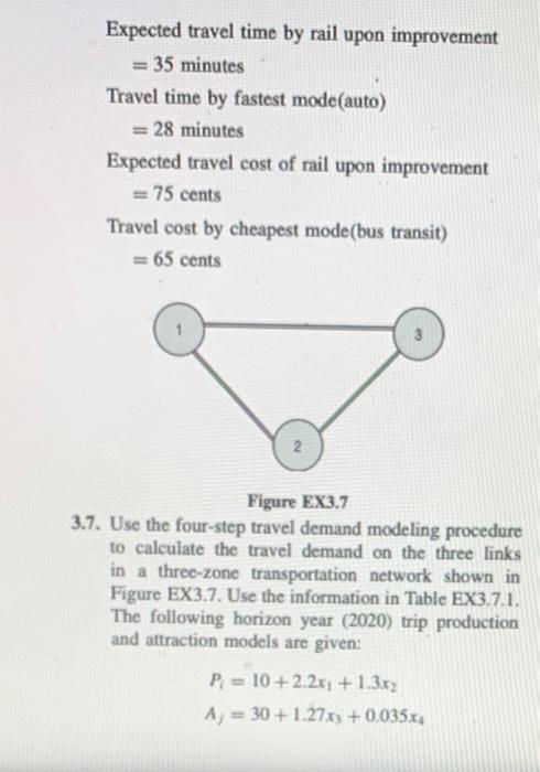 Solved Table EX3.7.1 Input Information for Exercise 3.7 (a) | Chegg.com