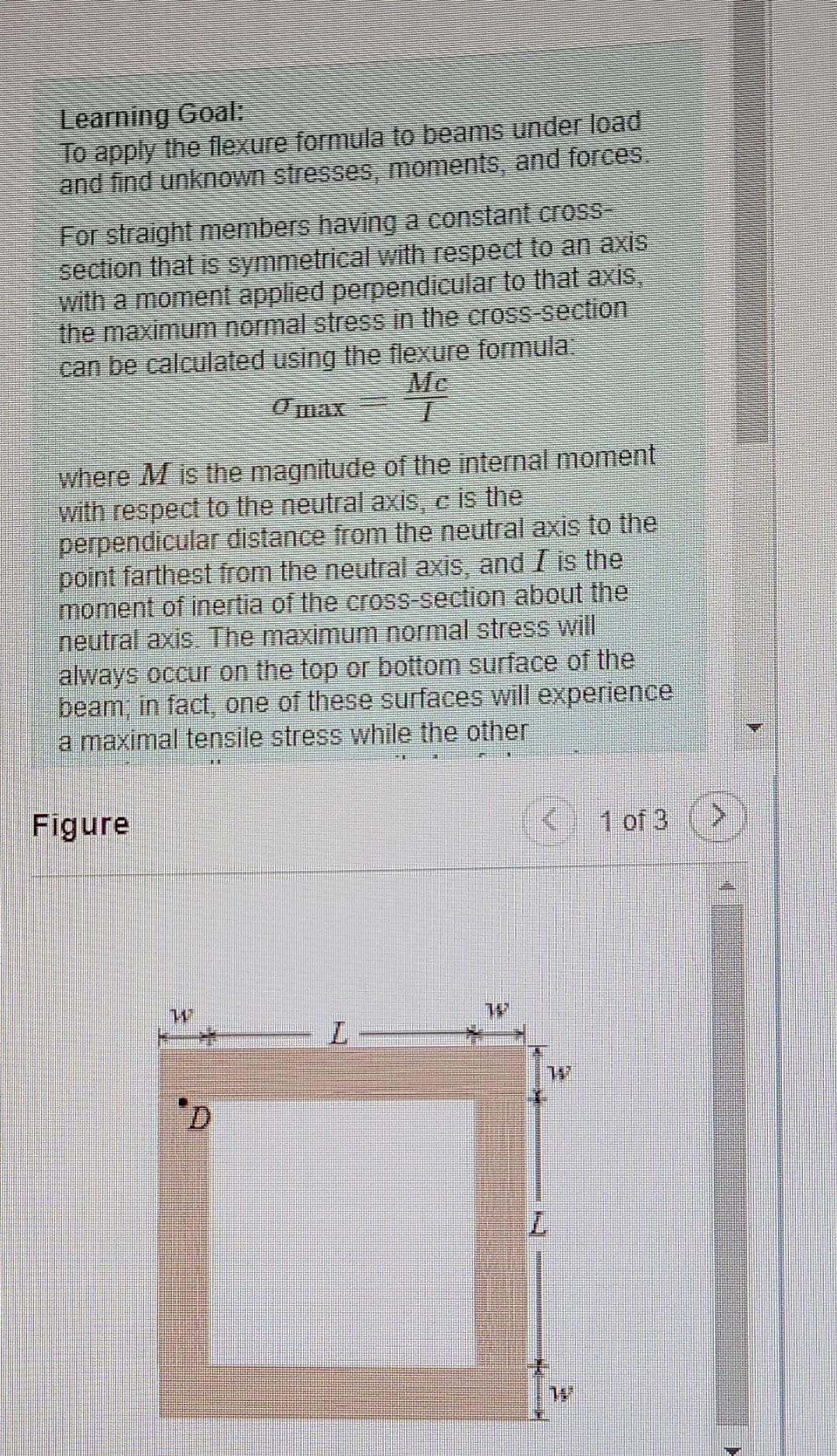 Solved Leaming Goal: To apply the flexure formula to beams | Chegg.com