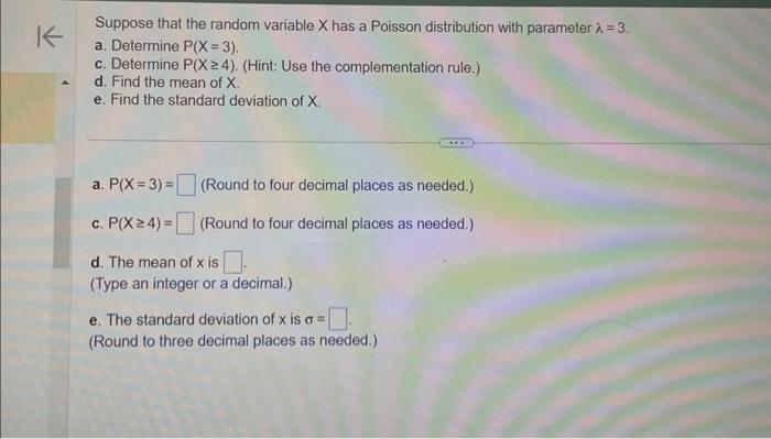 Solved Suppose that the random variable X has a Poisson | Chegg.com