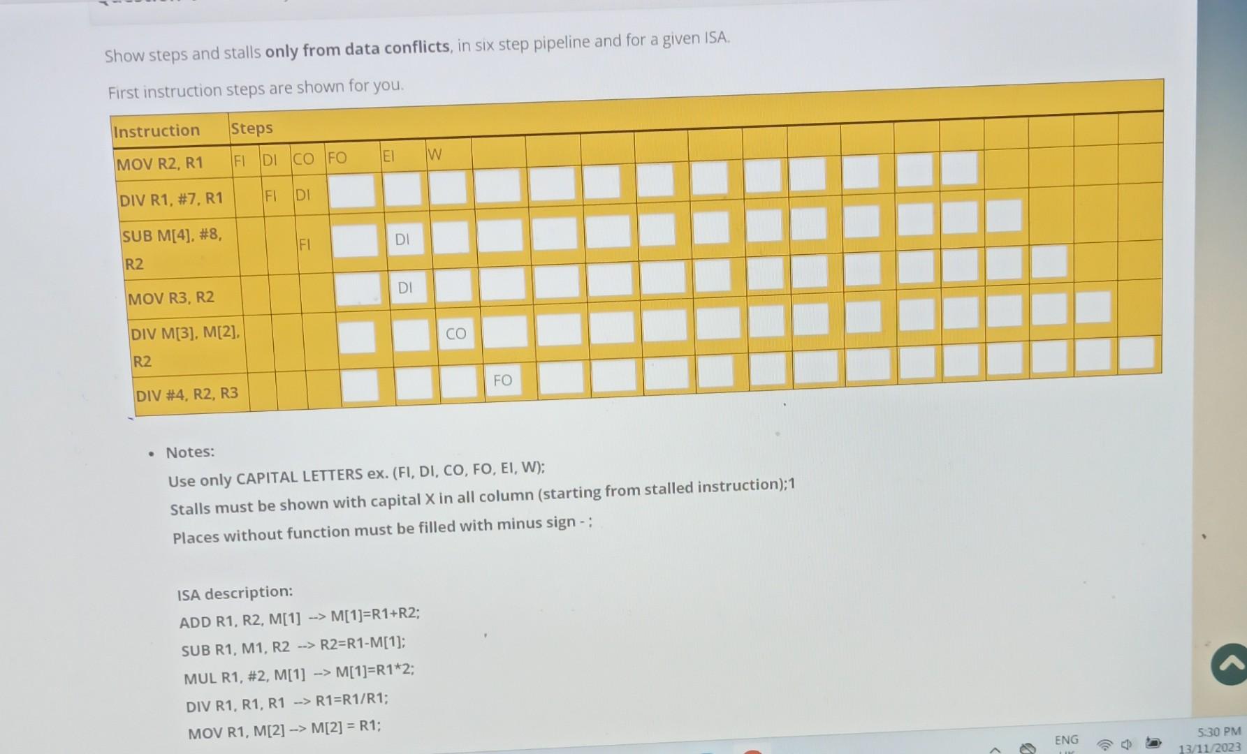 Solved Show steps and stalls only from data conflicts, in | Chegg.com