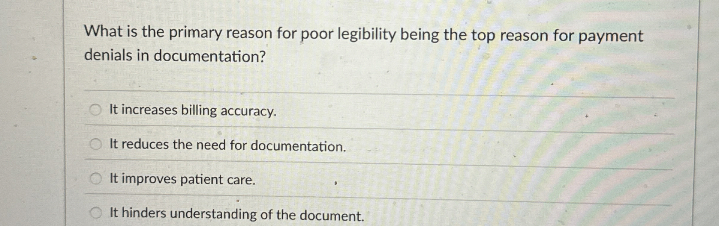 Solved What is the primary reason for poor legibility being | Chegg.com