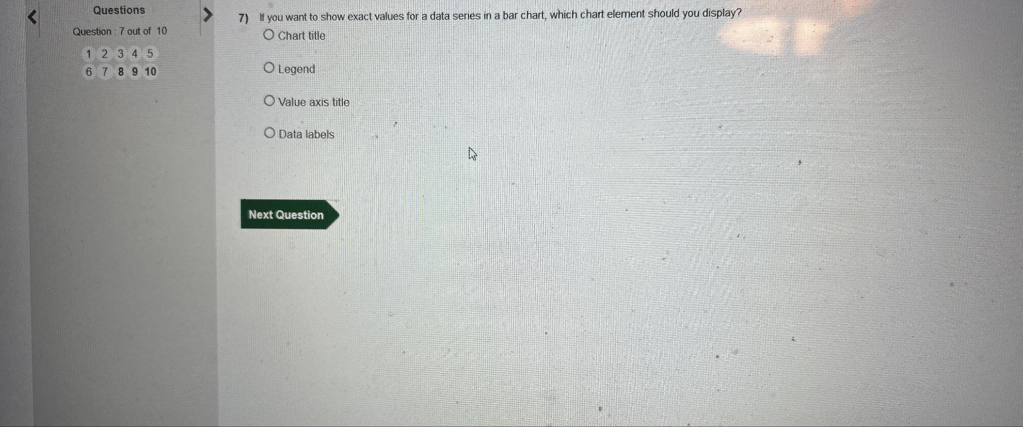 Solved Questions Question: 7 ﻿out of 10If you want to show | Chegg.com