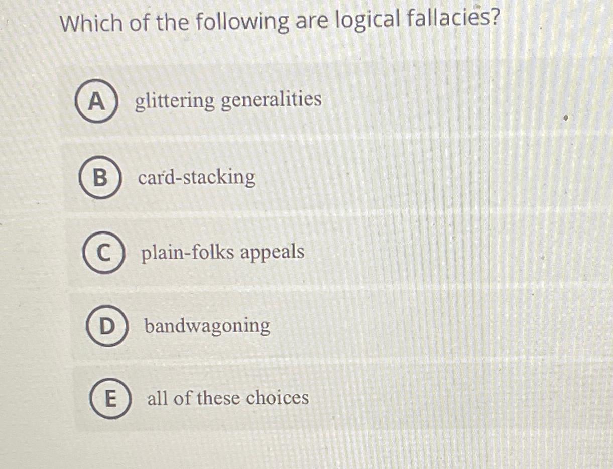 Solved Which of the following are logical | Chegg.com