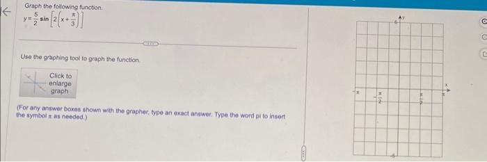 Solved Craph the following function. y=cos(x+10π) Use the | Chegg.com