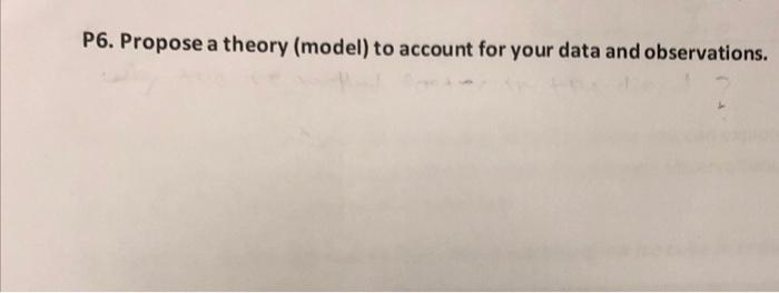 P6. Propose a theory (model) to account for your data | Chegg.com