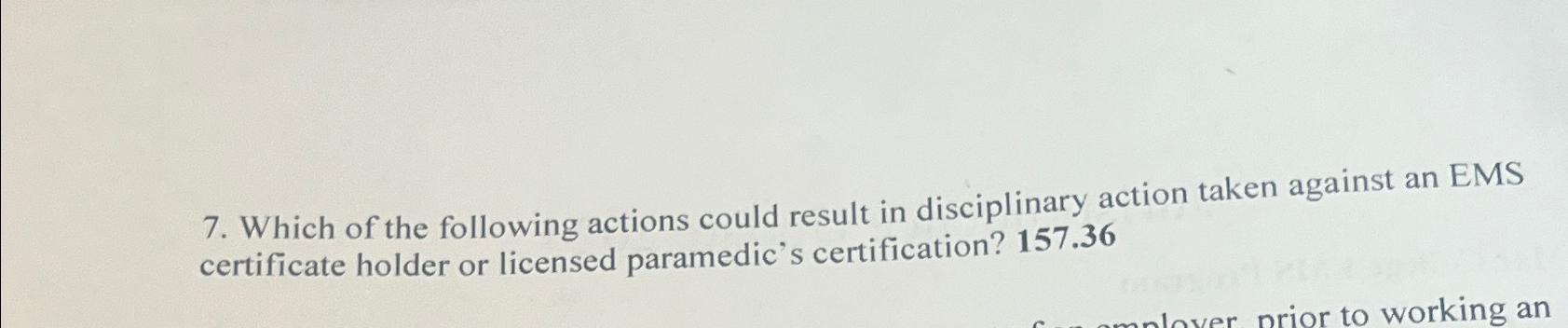 Solved Which of the following actions could result in | Chegg.com