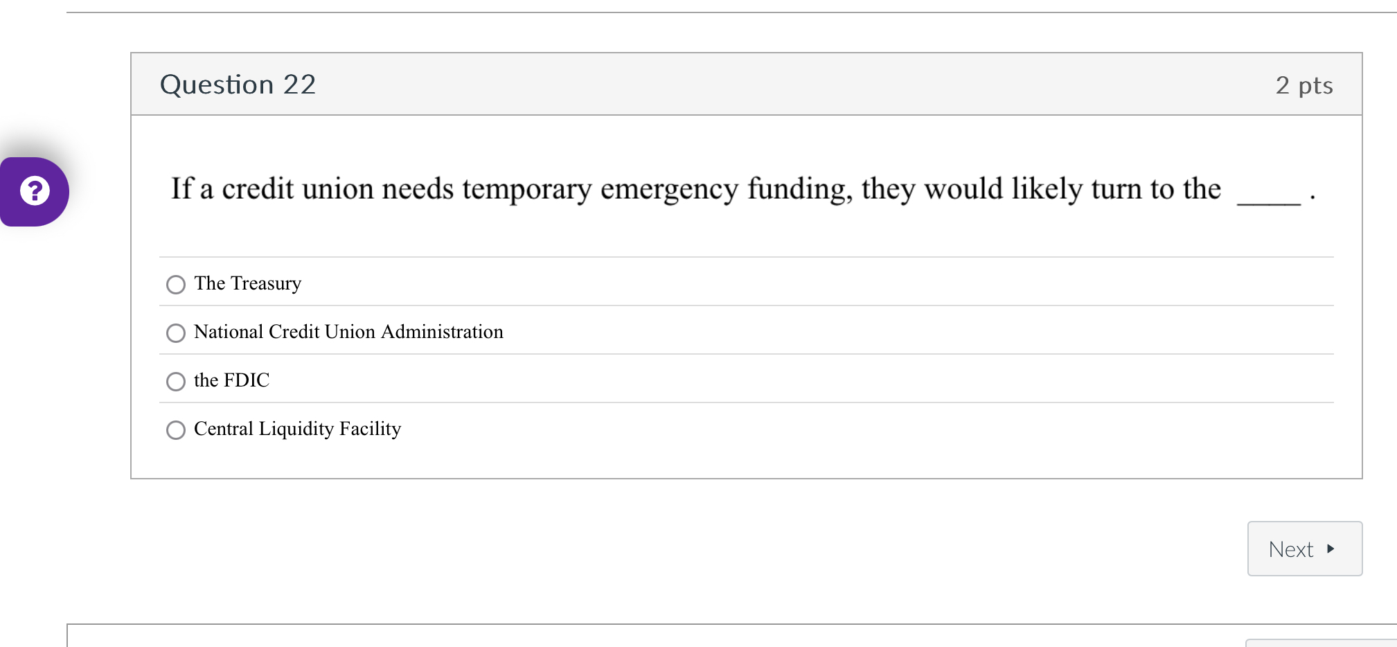 Solved Question 222 ﻿ptsIf a credit union needs temporary | Chegg.com
