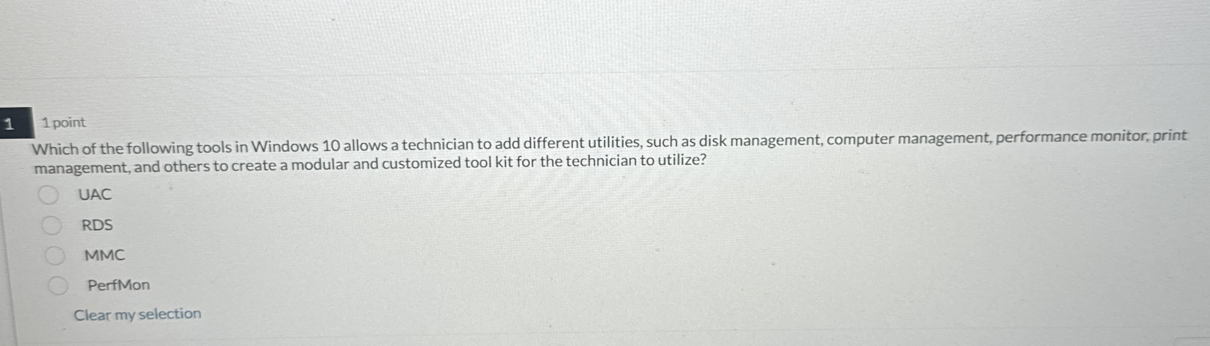 Solved 11 ﻿pointWhich of the following tools in Windows 10 | Chegg.com