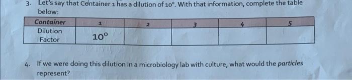Solved 3. Observe the serial dilution and plating below. | Chegg.com