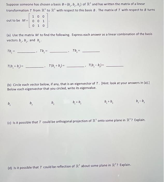 Suppose someone has chosen a basis \\( | Chegg.com