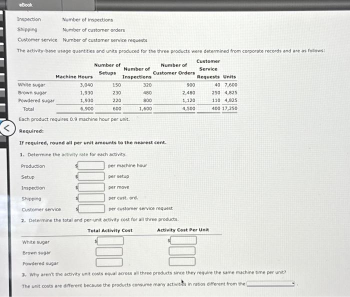 Solved Inspection Number of inspections Shipping Number of | Chegg.com