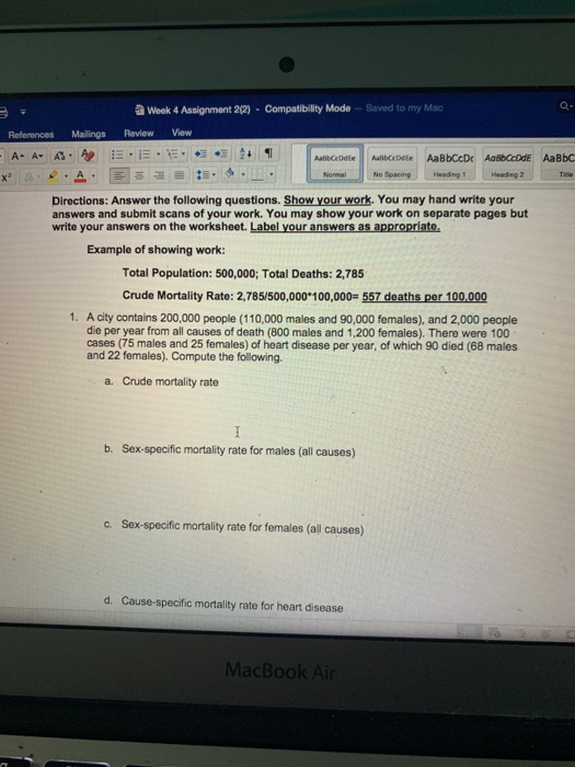 Solved Q- Week 4 Assignment 2(2) Compatibility Mode-Saved to | Chegg.com