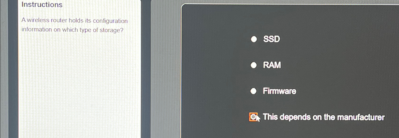 Solved InstructionsA wireless router holds its configuration | Chegg.com