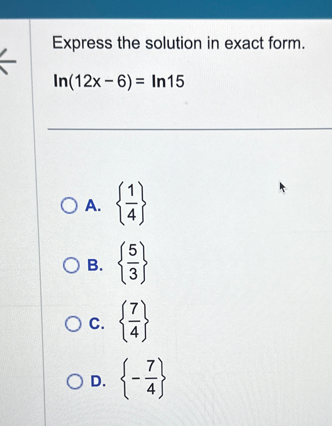Solved Express the solution in exact | Chegg.com