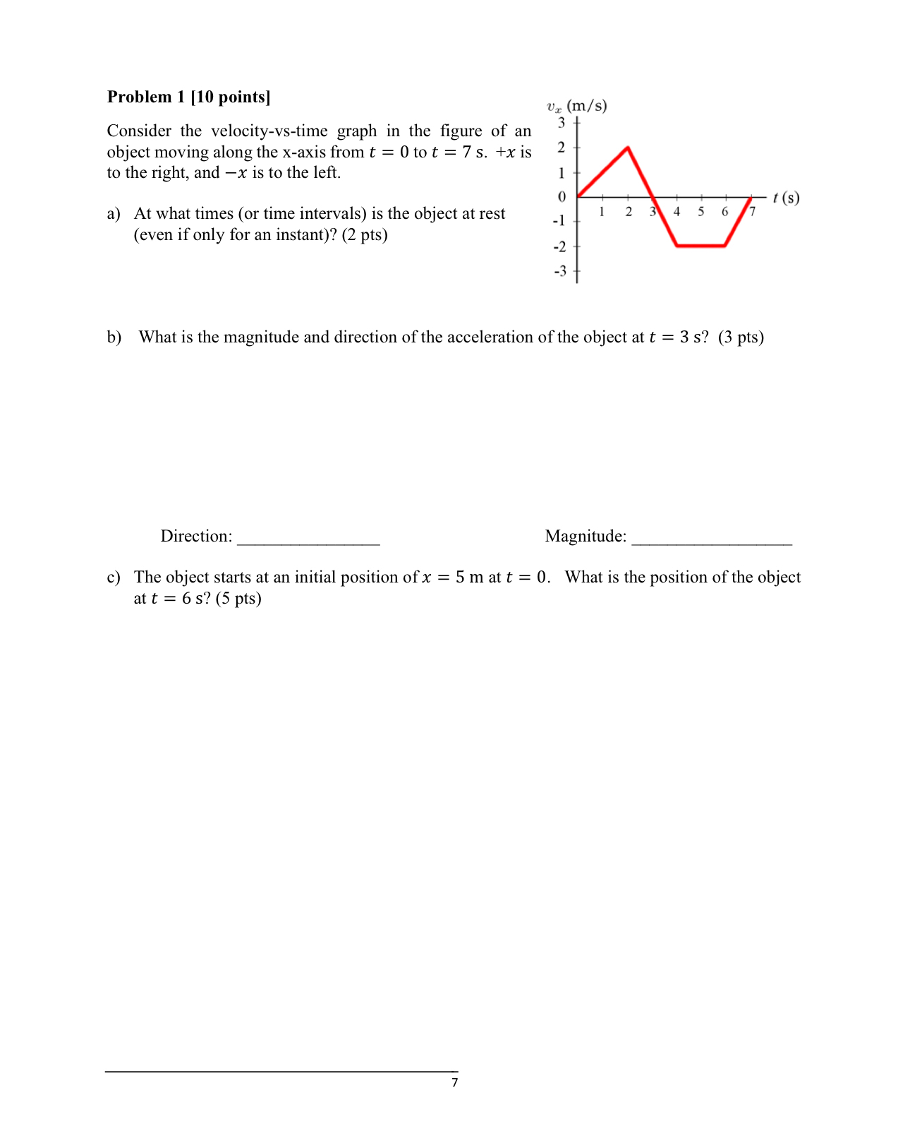 Solved Problem points]Consider the velocity-vs-time graph | Chegg.com