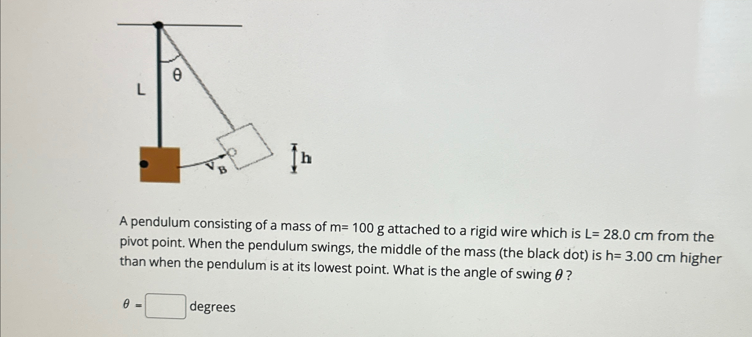 Solved A pendulum consisting of a mass of m=100g ﻿attached | Chegg.com