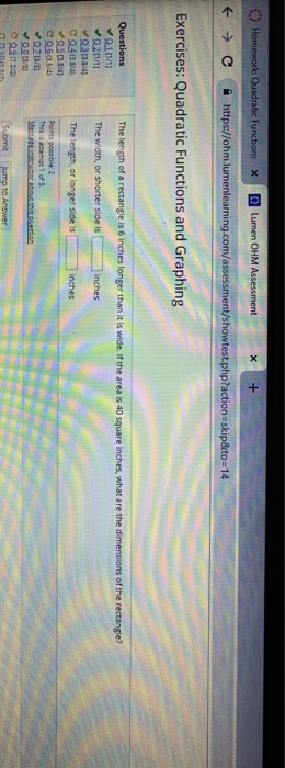 Solved Homework dilunction X Lumen OHM Assement X - C h | Chegg.com