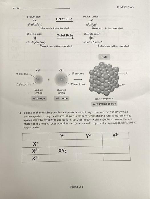 Solved Name: CHM 1020 W3 Week 3 Assignment 1 Classify each | Chegg.com