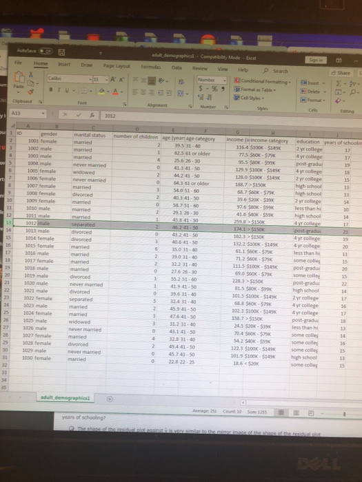Solved 8. Using Excel - Residual plots Aa Aa E To answer the | Chegg.com