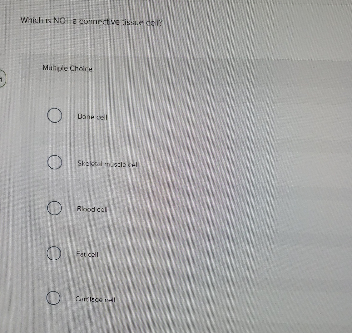 Solved Which is NOT a connective tissue cell?Multiple Choice | Chegg.com
