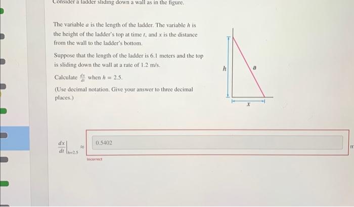 Solved The variable a is the length of the ladder. The | Chegg.com