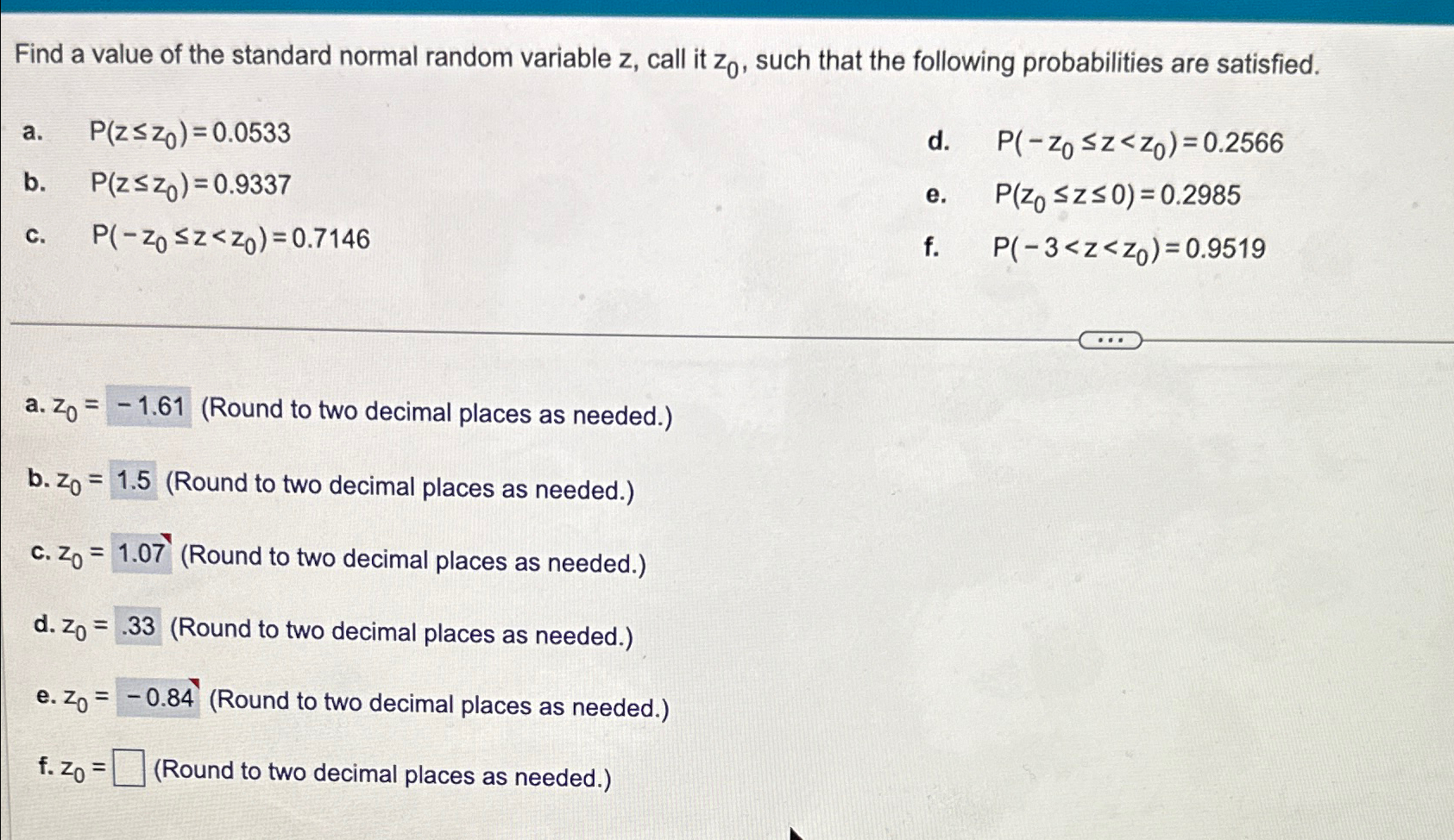 Solved Find a value of the standard normal random variable | Chegg.com