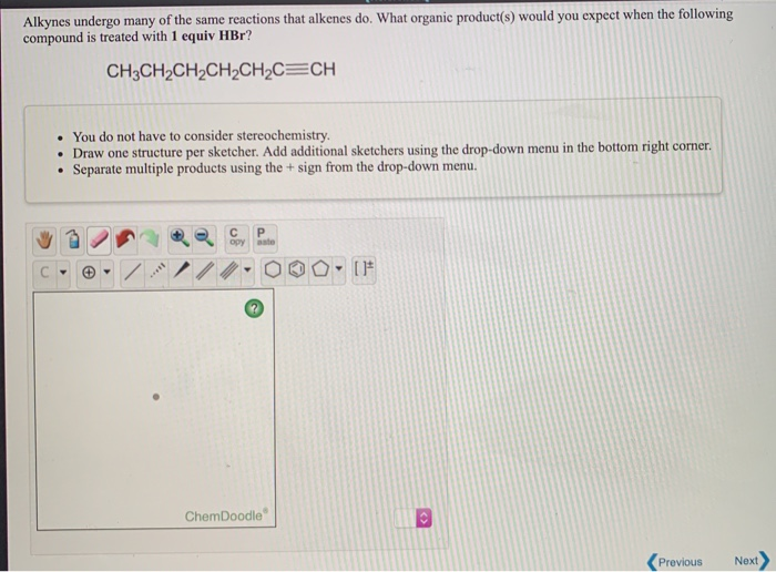 Solved Alkynes undergo many of the same reactions that | Chegg.com
