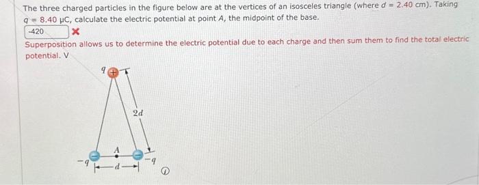 Solved The three charged particles in the figure below are | Chegg.com
