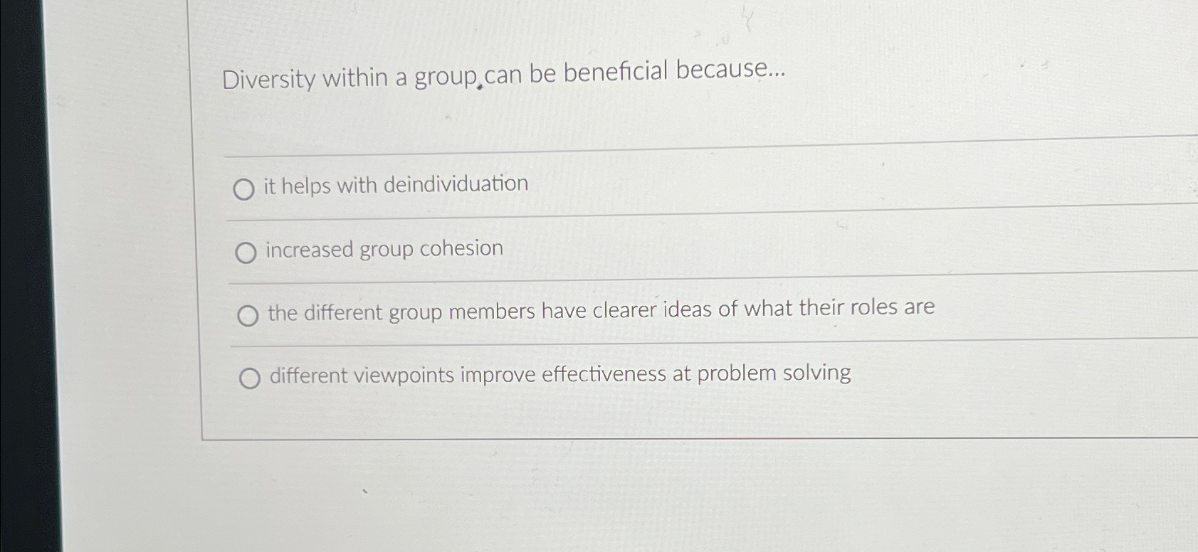 Solved Diversity within a group, can be beneficial | Chegg.com