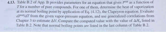 4.13. Table B.2 of App. B provides parameters for an | Chegg.com