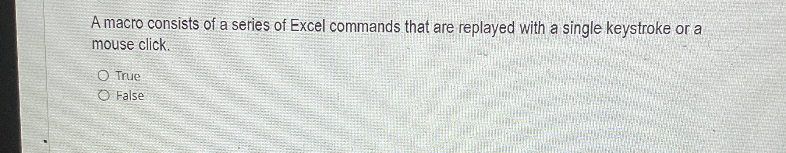 A macro consists of a series of Excel commands that | Chegg.com