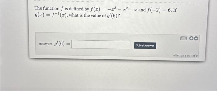 Solved The function f is defined by f(x)=−x3−x2−x and | Chegg.com