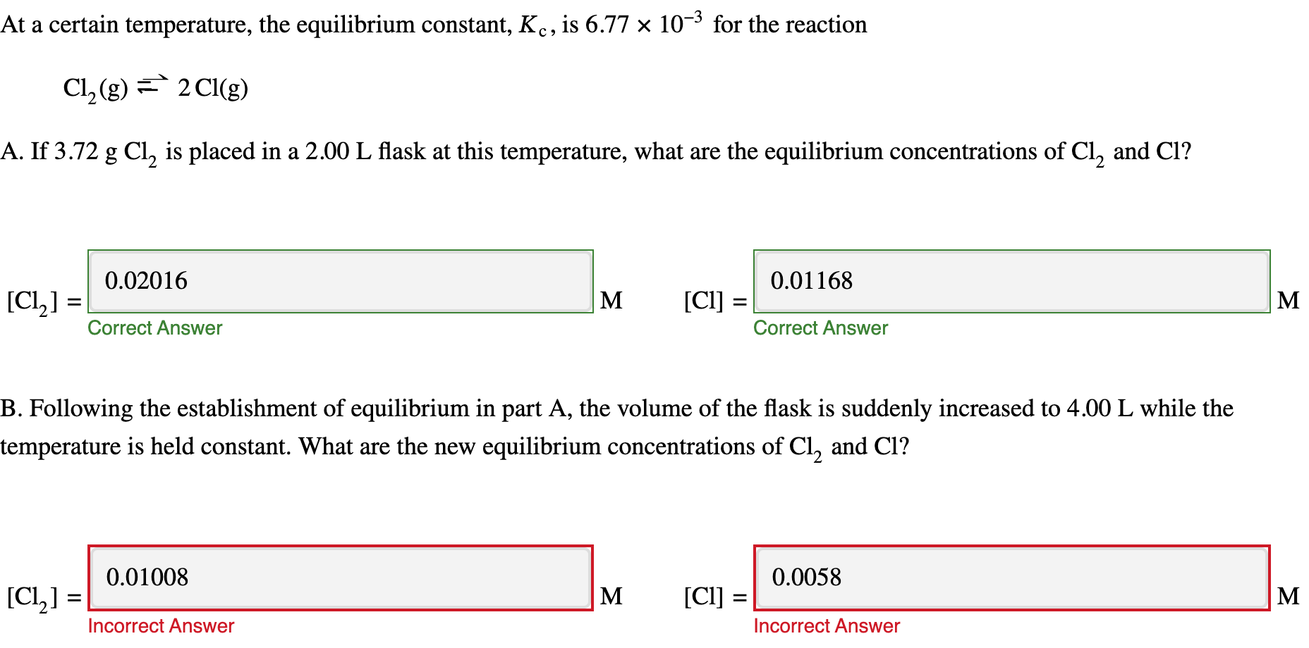 At ﻿a certain temperature, the equilibrium constant, | Chegg.com