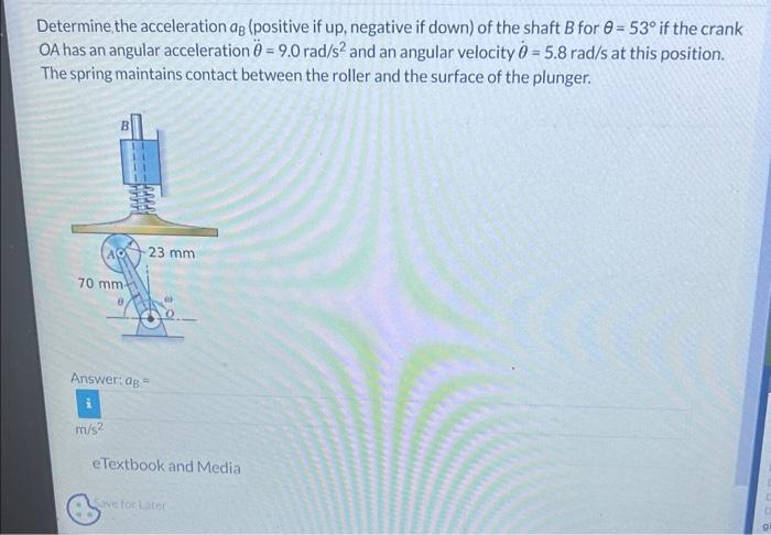 Solved Determine, the acceleration aB (positive if up, | Chegg.com