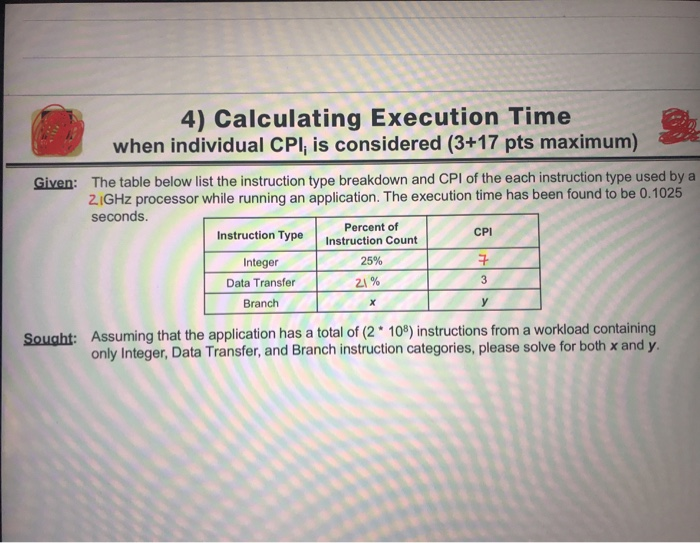 Solved 4) Calculating Execution Time when individual CPI is | Chegg.com Solved 4) Calculating Execution Time when individual CPI is | Chegg.com