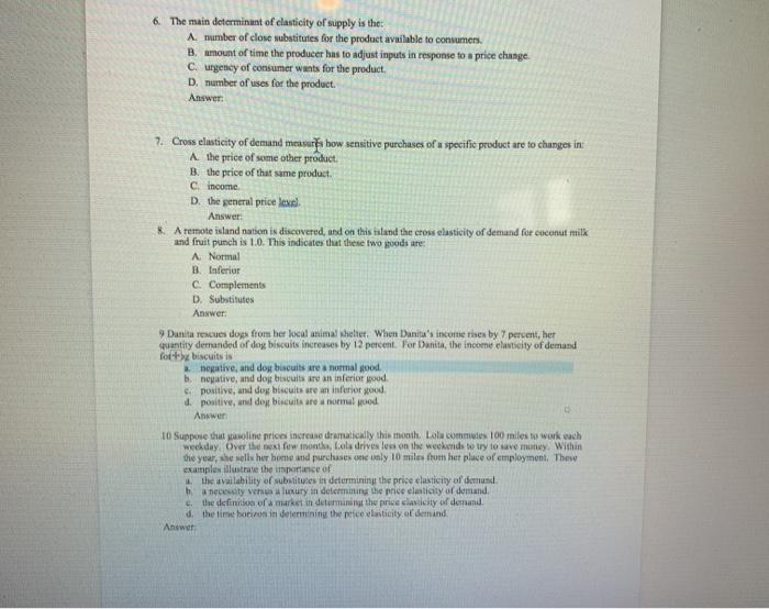 Solved 1. A perfectly inelastic demand schedule: A. rises | Chegg.com