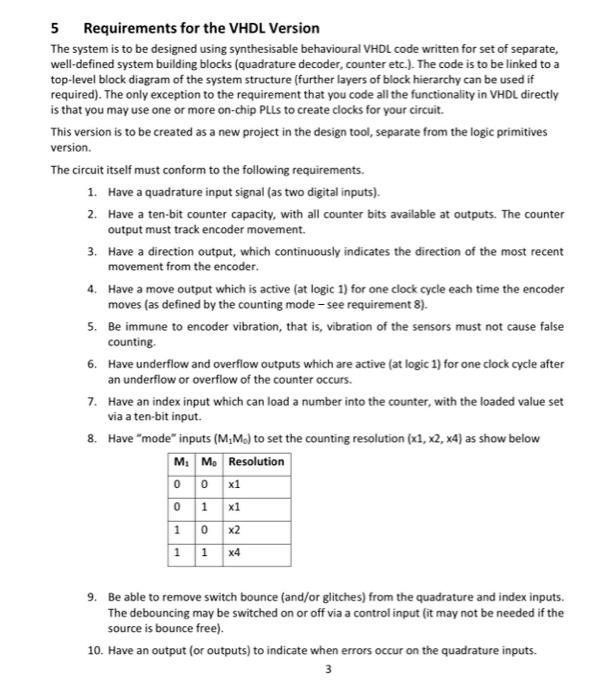 make a vhdl code to make a quadrature decoder and a | Chegg.com