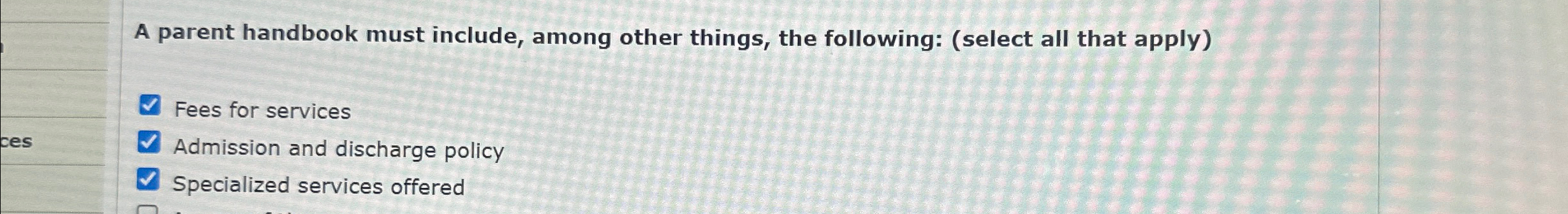 Solved A parent handbook must include, among other things, | Chegg.com