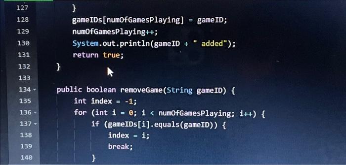 Solved public boolean addGameScore(String gameCode, int | Chegg.com