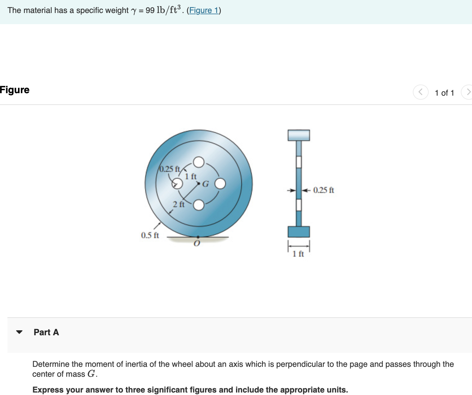 Solved The material has a specific weight | Chegg.com