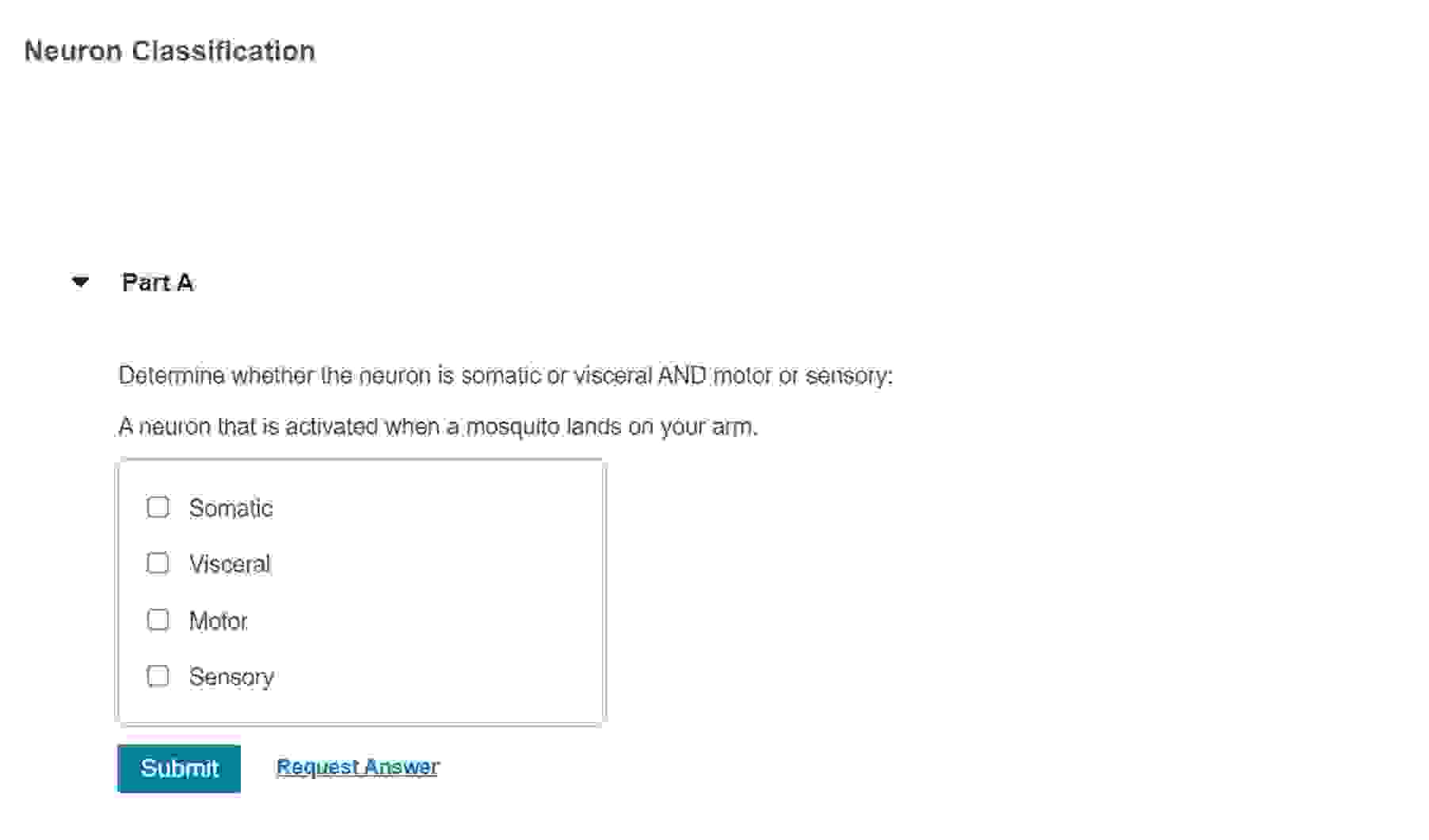 Solved Neuron ClassiflcationPart ADelermine whether the | Chegg.com