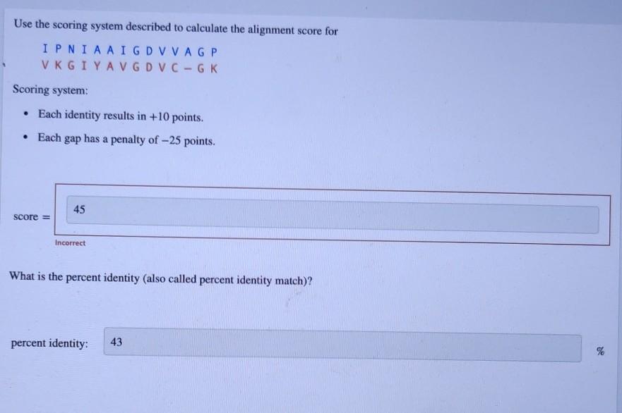 Solved Use the scoring system described to calculate the | Chegg.com