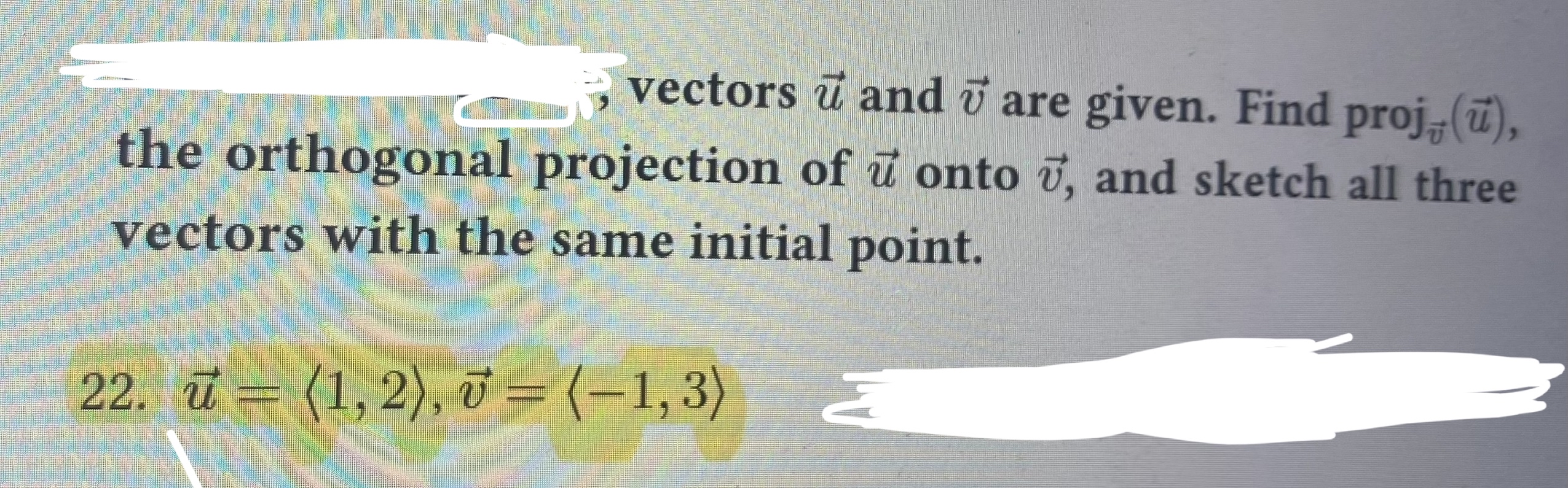 Solved vectors vec(u) ﻿and vec(v) ﻿are given. Find | Chegg.com