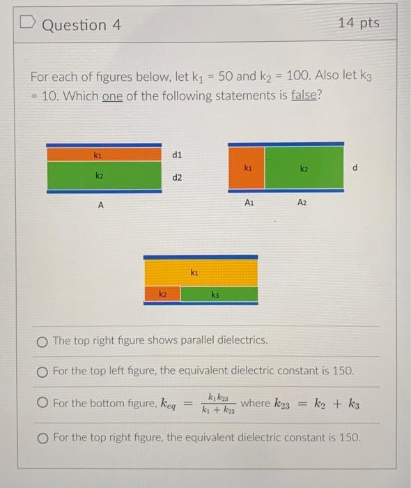 Solved For each of figures below, let k1=50 and k2=100. Also | Chegg.com