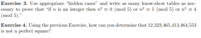 Solved Exercise 3. ﻿Use appropriate "hidden cases" and write | Chegg.com
