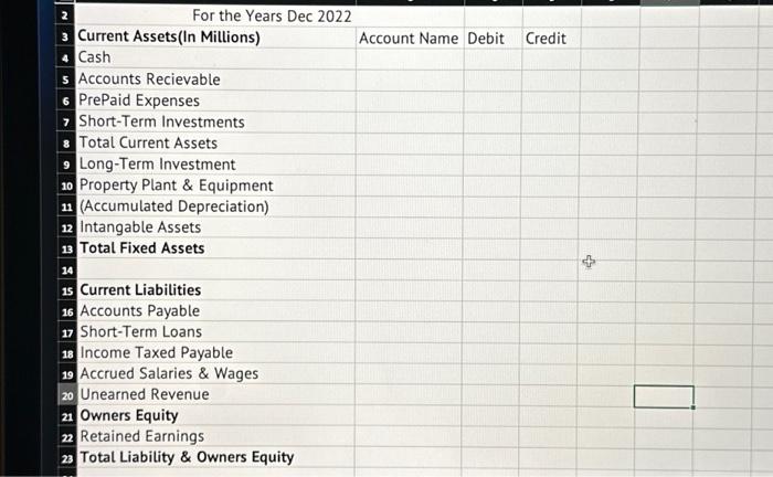 Solved can fill out this balance sheet with values. add or | Chegg.com