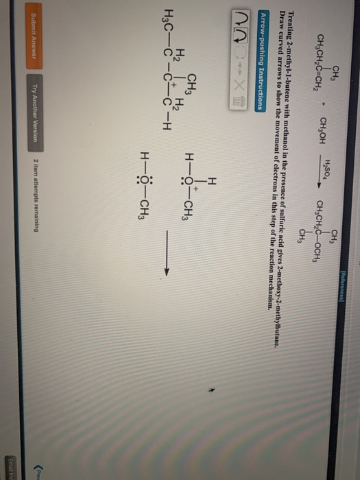 Solved Reference CH, CH3CH2C=CH2 H₂C=CH2 CH3OH H2SO4 CH | Chegg.com