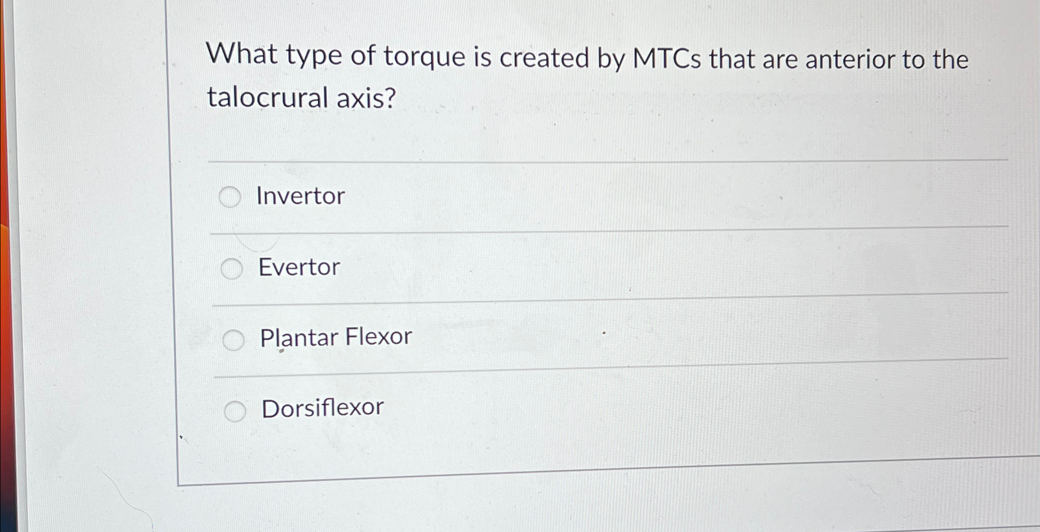 Solved What type of torque is created by MTCs that are | Chegg.com